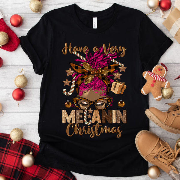 Very Melanin Christmas Fuchsia Locs DTF Transfer – siplearnpress